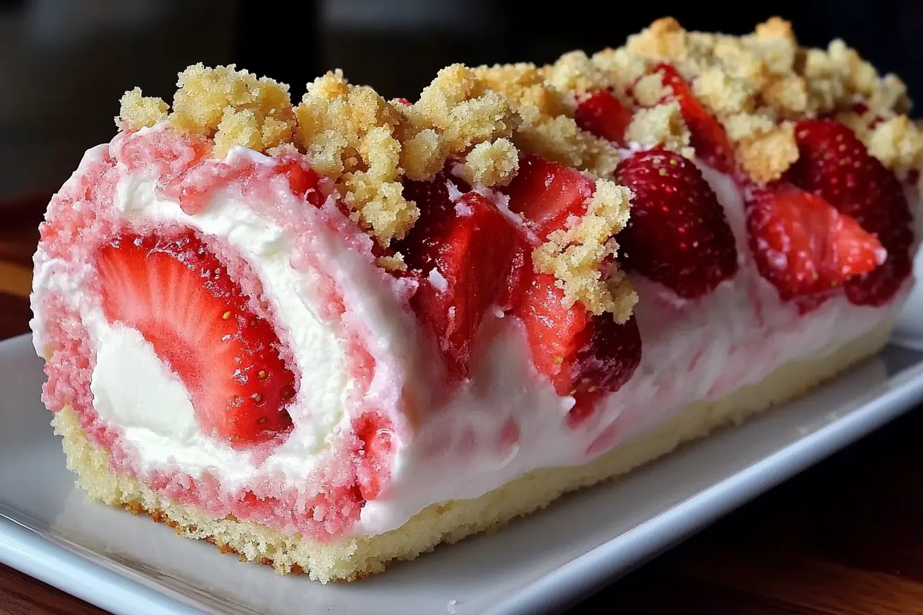 Strawberry Shortcake Cheesecake Rolls – Easy No-Bake Dessert - Note the ...
