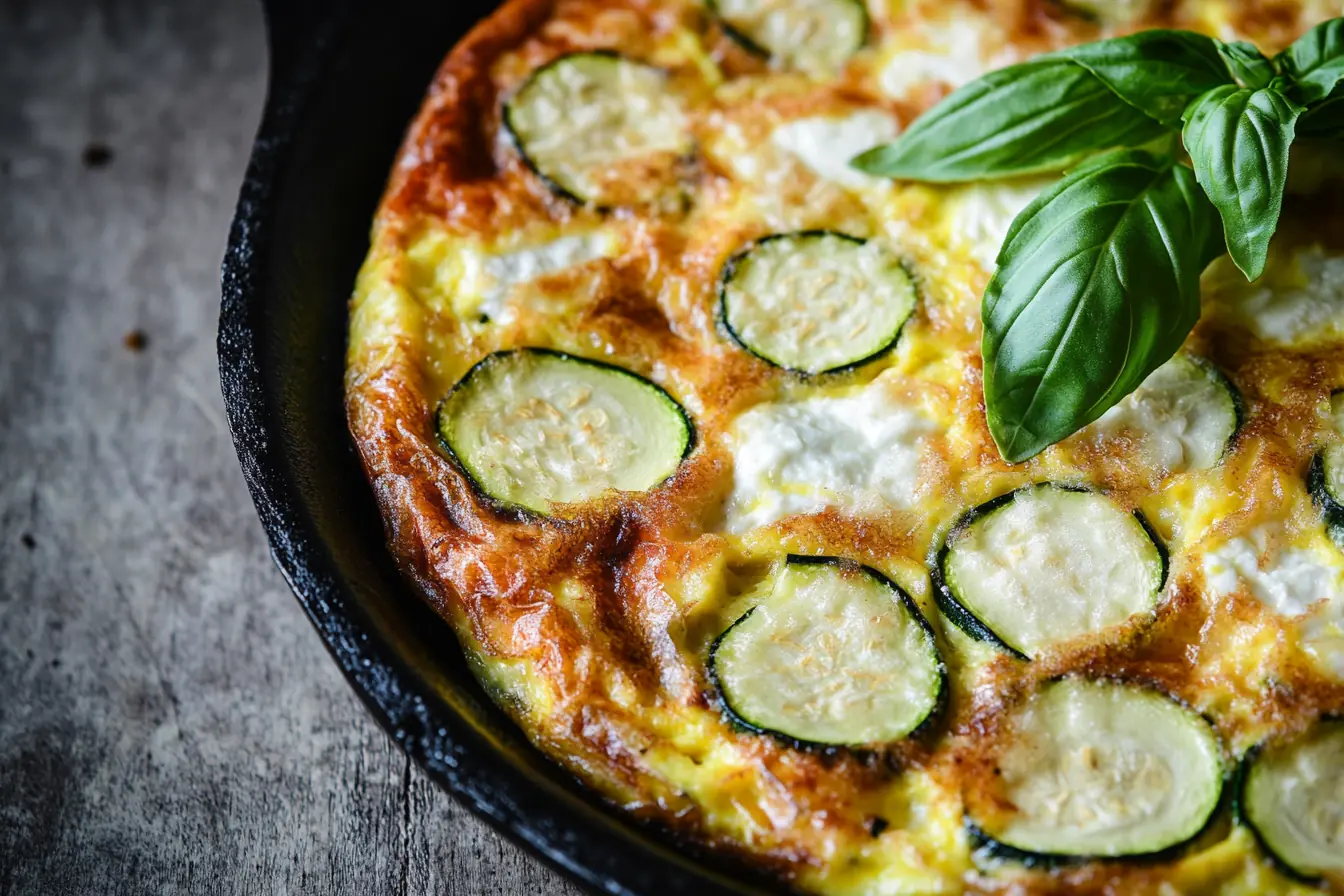 Keto Mozzarella Basil Zucchini Frittata – Quick & Easy